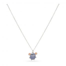 Silver Chain With Enamel Mouse Pendant For Kids